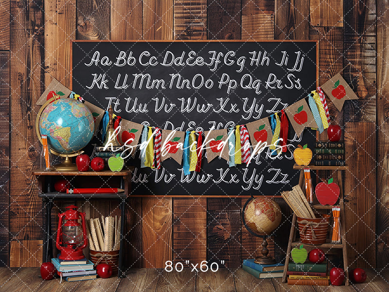 ABC's Chalkboard Back to School Studio Backdrop for Pictures – HSD ...