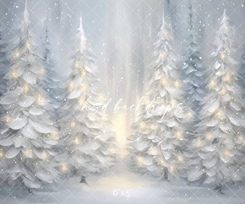Winter Wonderland Backdrop with Snowy Forest Winter Scene – HSD Photography Backdrops