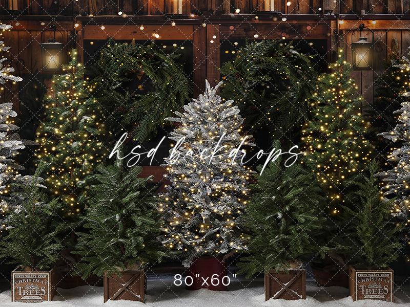 Rustic Christmas Tree Farm Backdrop – HSD Photography Backdrops