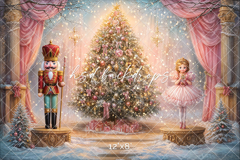 Nutcracker Ballet Dreams Christmas Photo Backdrop – HSD Backdrops – HSD Photography Backdrops