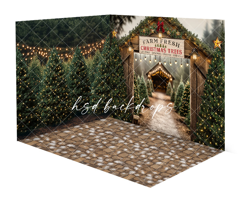 Christmas Tree Farm Photo Backdrop and Floor Combo - CHS65473 – HSD ...