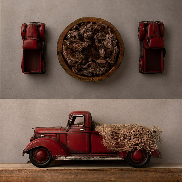 Fall Newborn Digital Backdrop | Vintage Little Red Truck Collection