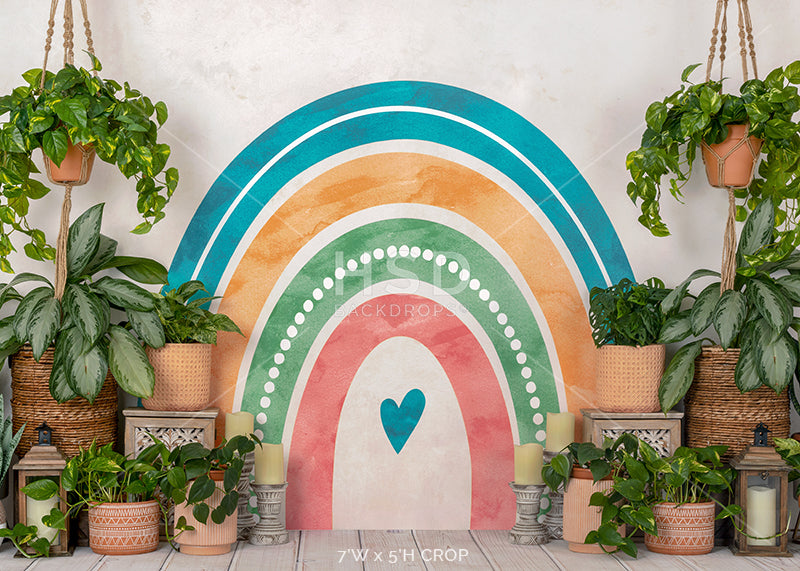 Boho Rainbow Photography Backdrop. Rainbow Arch Backdrop