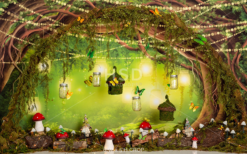 Enchanted Forest Theme Backdrop with Garden for Photography