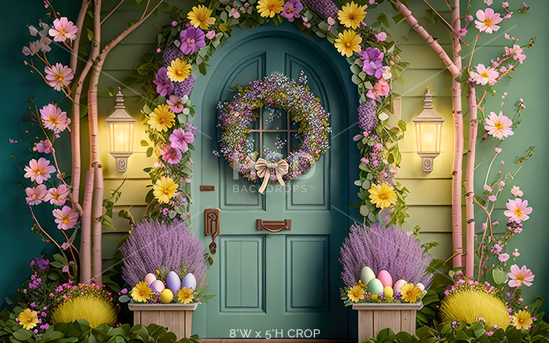 Easter Photo Backdrop | Charming Easter Door Spring Picture Backdrop