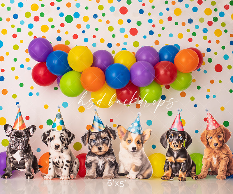 Birthday Party Pups Cake Smash Birthday Photo Backdrop – HSD Photography Backdrops