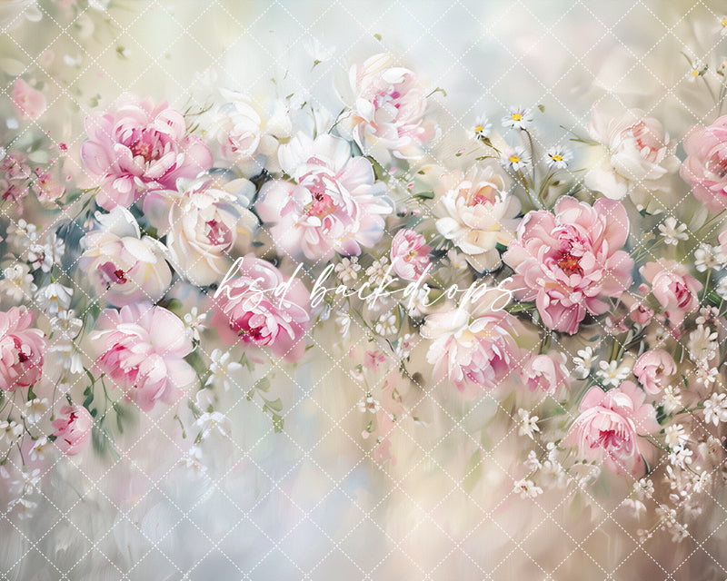 Lilah Fine Art Blue Floral Newborn and Sitters Photo Backdrop ART251 ...