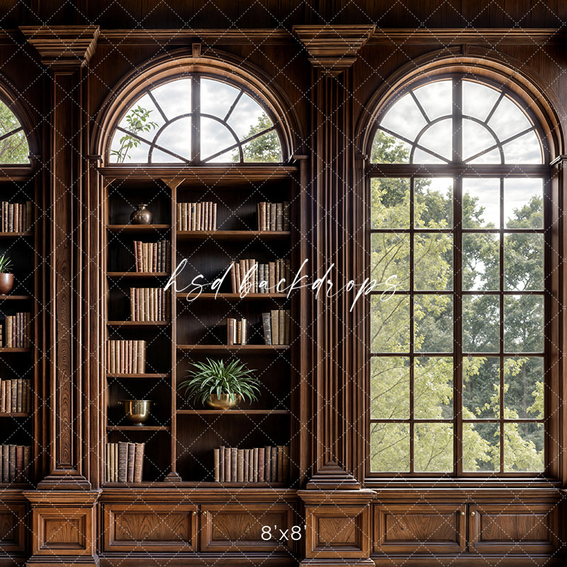 Grand office with bookcase business branding backdrops for photos – HSD ...