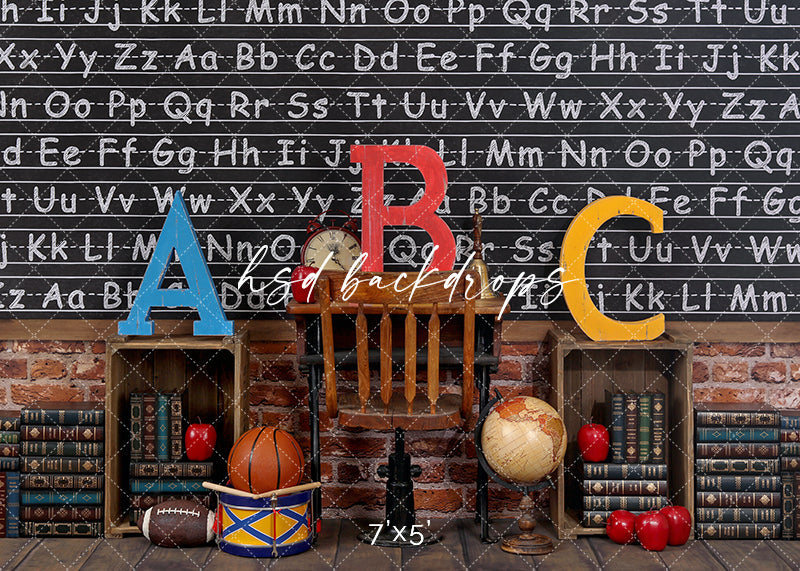 Vintage Classroom Back to School Backdrop for Photography
