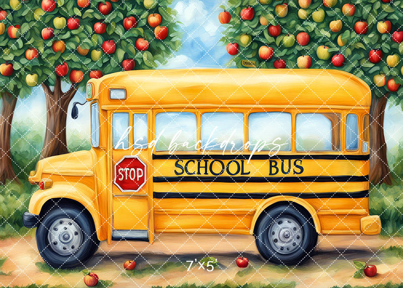 School Bus Back to School Photo Backdrop