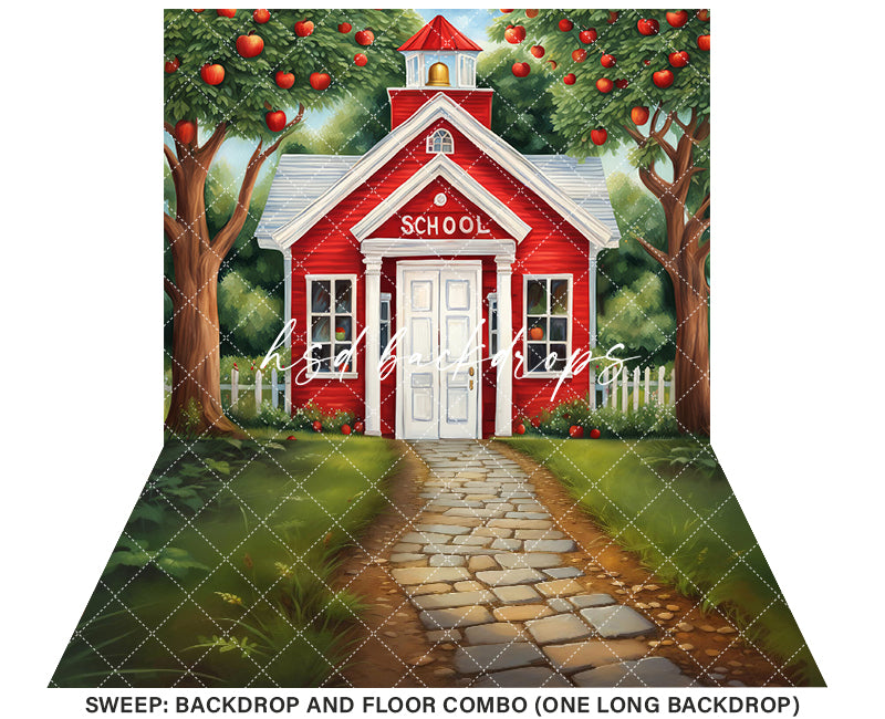 Little Red School House Back to School Photo Backdrop