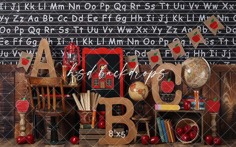 Rustic Classroom Back to School Backdrop for Pictures