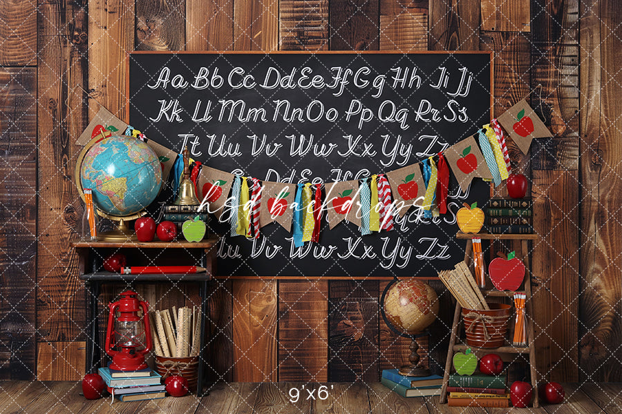 ABC's Chalkboard Back to School Studio Backdrop for Pictures