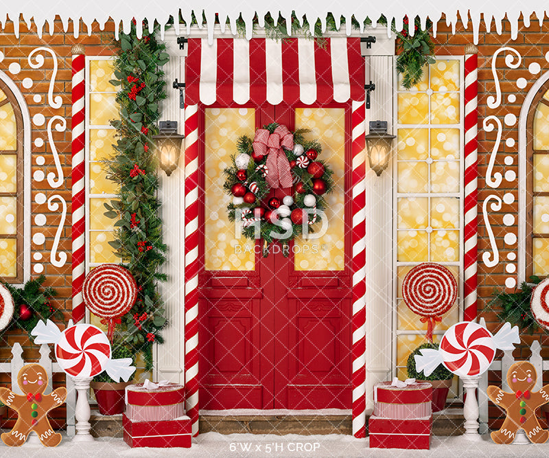 Gingerbread House Backdrop. Christmas Backdrops for Photography