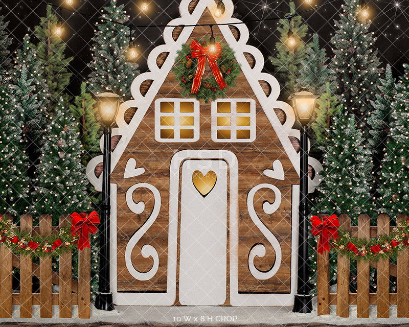 Gingerbread House Backdrop for Pictures. Christmas theme backdrop