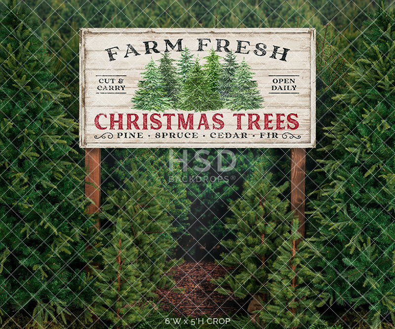 Farm Fresh Christmas Tree Farm Photo Backdrop Photography – HSD ...