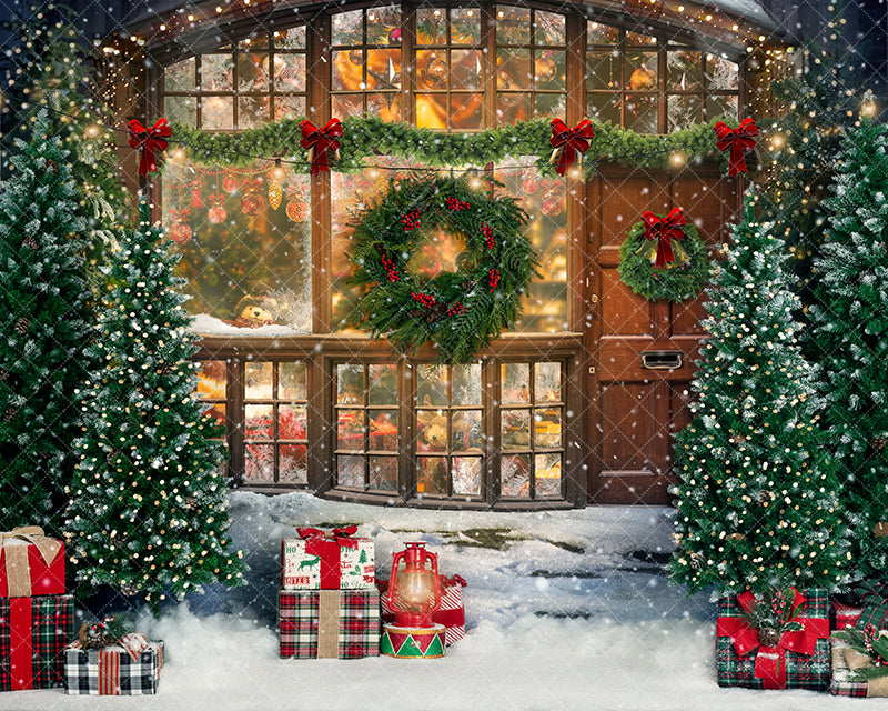 North Pole Santa's Workshop Backdrop for Photography