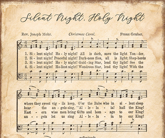 Vintage Christmas Sheet Music Silent Night