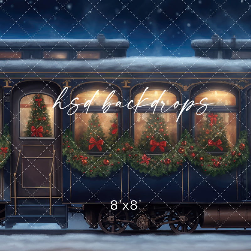 Express Train Backdrop for Christmas Studio Photography