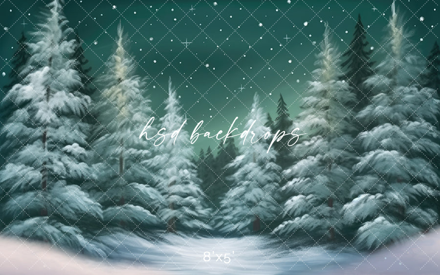 Winter Forest Backdrop | Snowy Winter Photography Backdrops for Photos