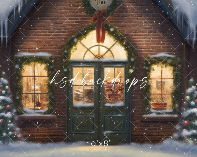 Christmas Window Scene With Train