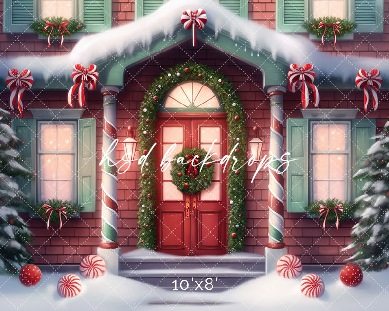 Village Christmas Room Backdrop with Walls - CHS48081