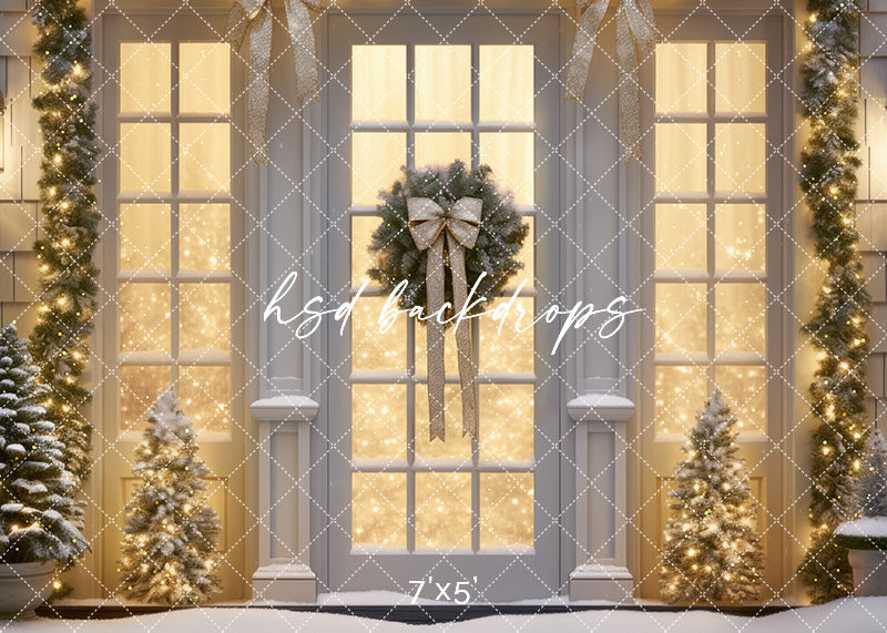 Bokeh Christmas Window Backdrop for Pictures