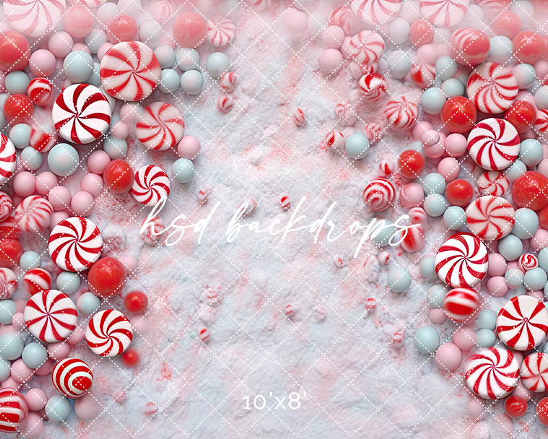 Pastel Christmas Gingerbread House Backdrop Room - CHS49473