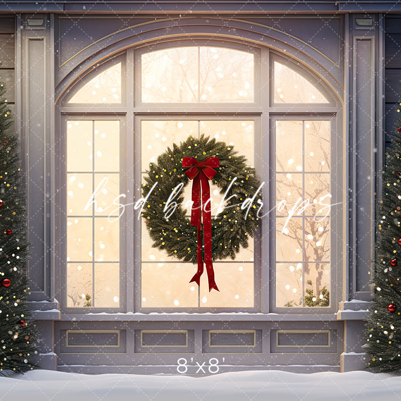 Christmas Window Backdrop for Photography | Winter Wonderland Backdrop