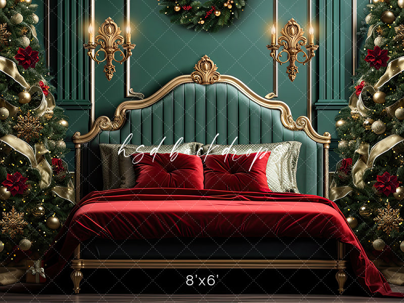 Elegant Christmas Room Headboard Backdrop for Photography
