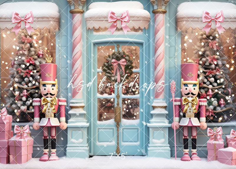 Pretty Posh Christmas Store Front Backdrop and Floor Combination