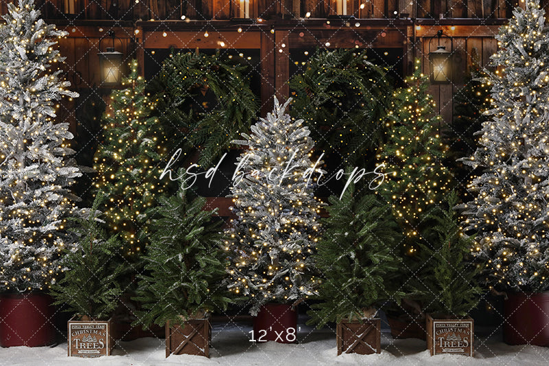 Rustic Christmas Tree Farm Backdrop