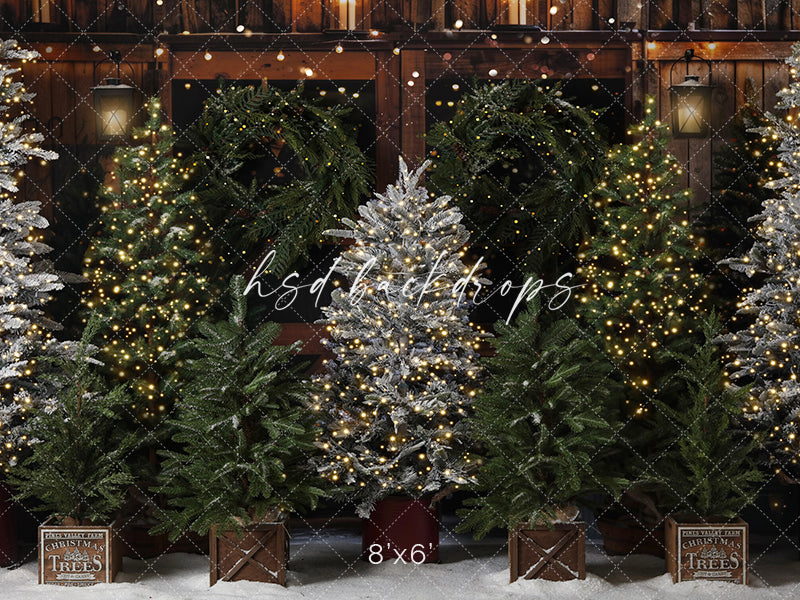 Rustic Christmas Tree Farm Backdrop