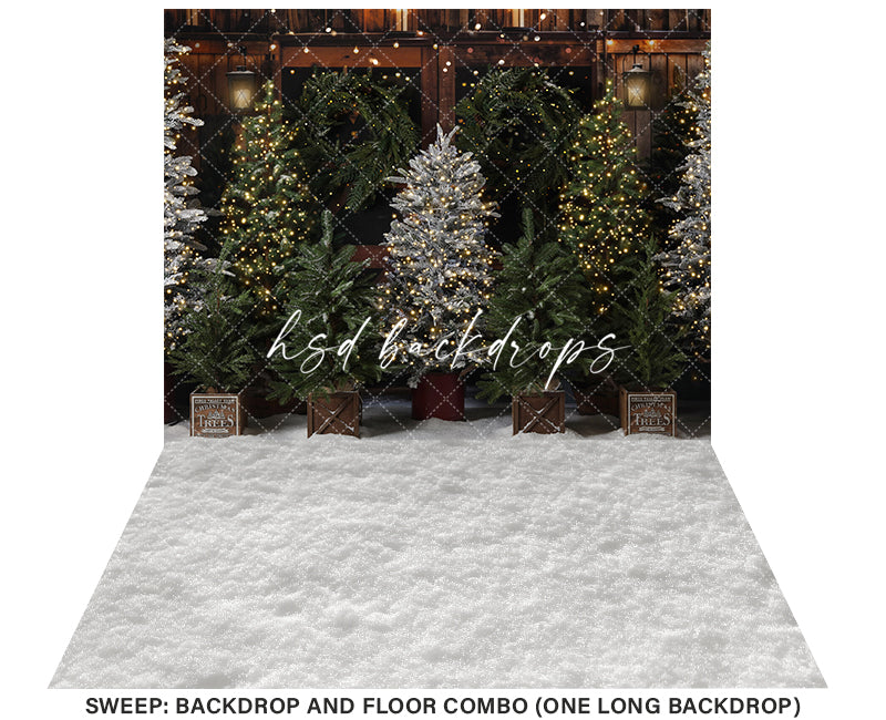 Rustic Christmas Tree Farm Backdrop