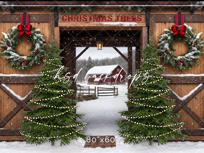 Christmas Tree Farm Entrance Backdrop for Holiday Photos – HSD ...