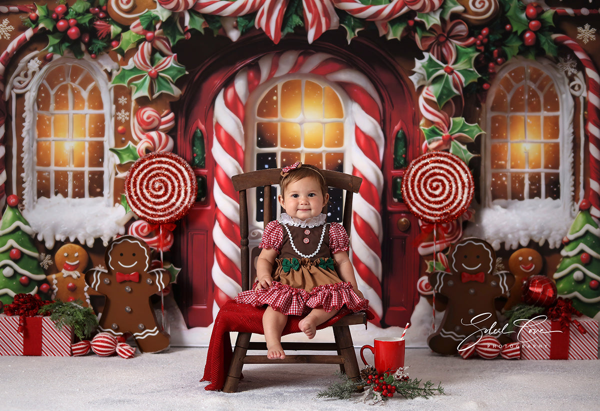Jolly Gingerbread Men Christmas Photo Background