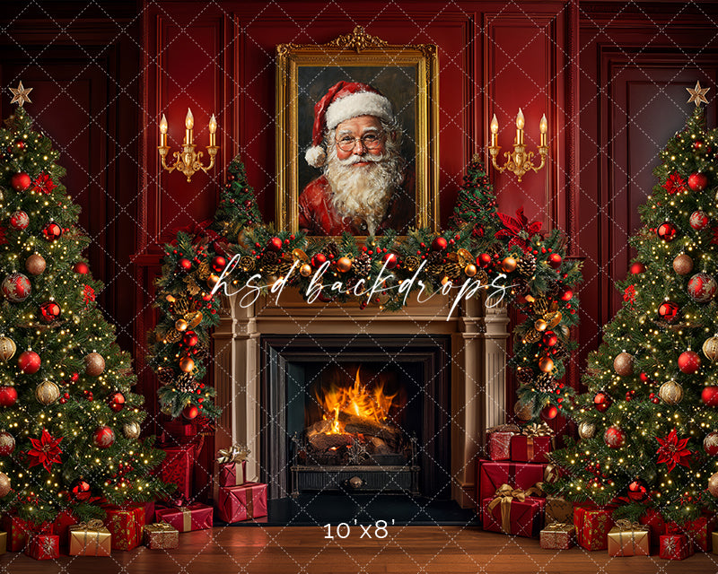 Santa's Village Workshop Christmas Backdrop for Holiday Pictures