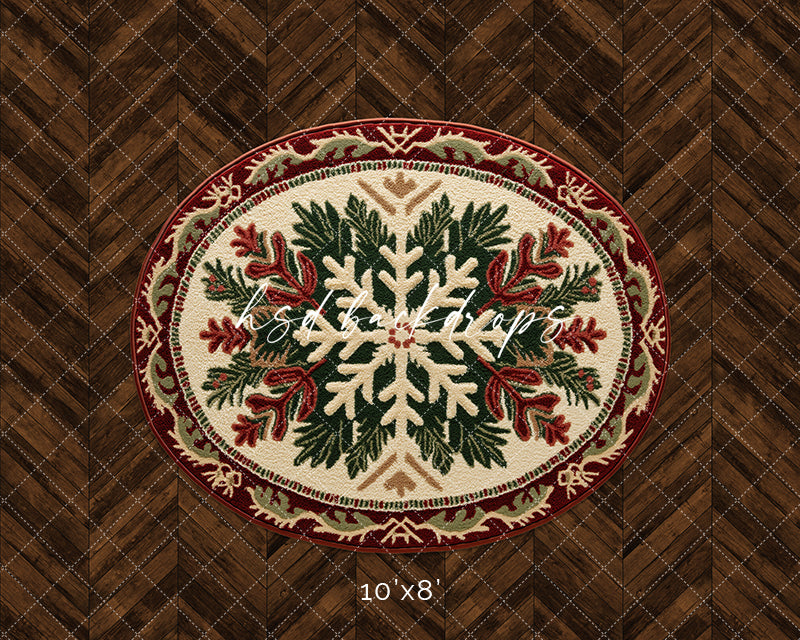 Festive Christmas Rug photography backdrop floor