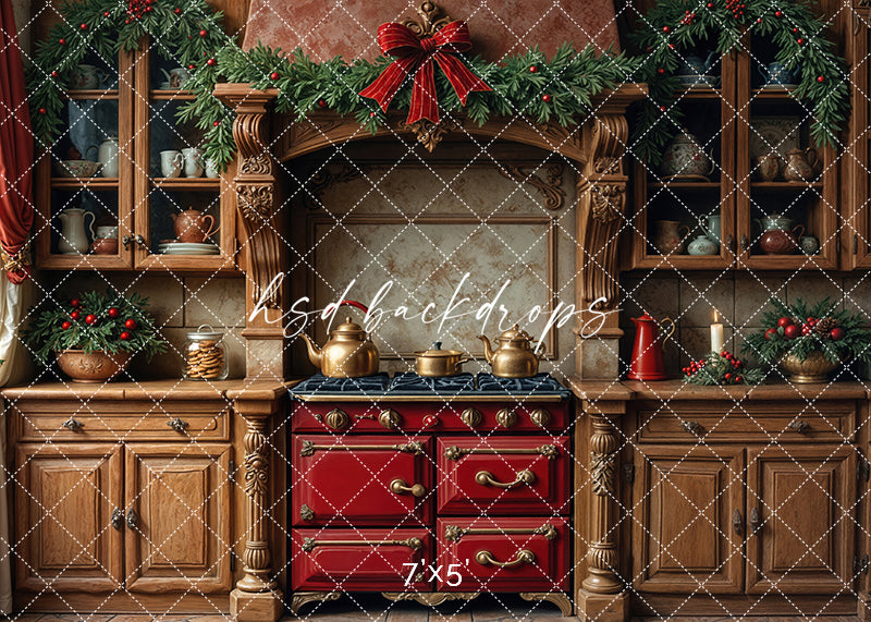 Nostalgic Christmas Kitchen Photo Background – HSD Photography Backdrops