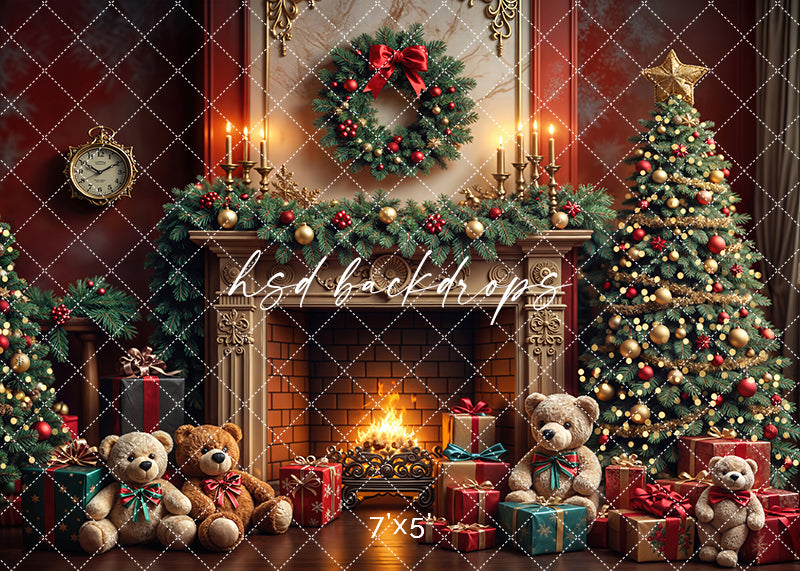 Teddy's Fireside Christmas Window Photography Backdrop – HSD ...