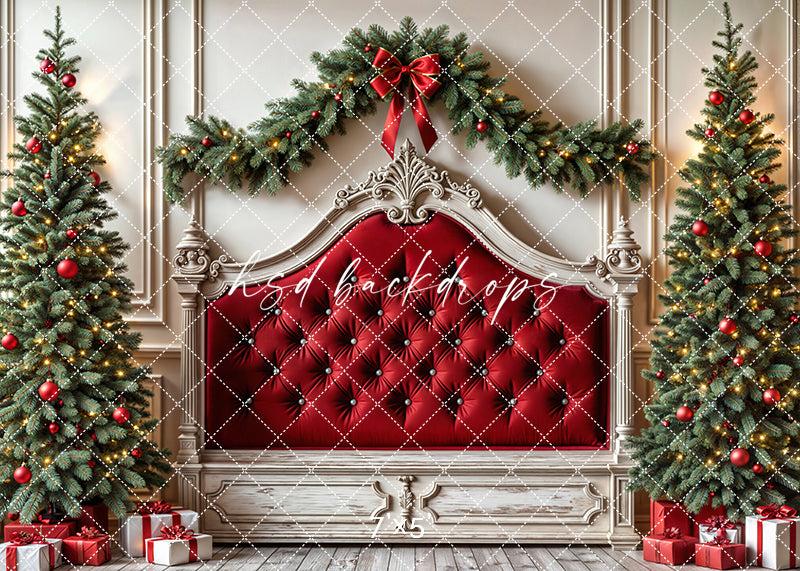Red Velvet Holiday Headboard Christmas Bed Picture Backdrop – HSD ...