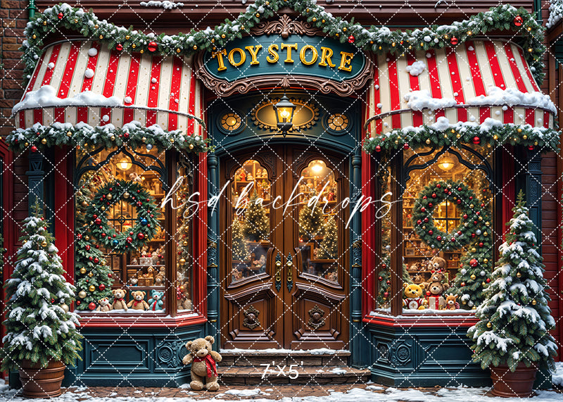 Tinsel & Toys Christmas storefront photo backdrop – HSD Photography ...