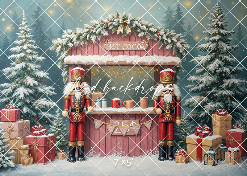 Nutcracker's Hot Cocoa Hut Christmas Photo Studio Backdrop – HSD ...