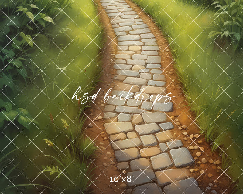 Follow My Path cobblestone photography backdrop floor