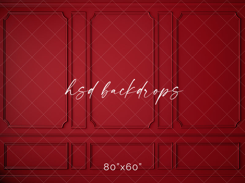 Maternity or Boudoir Backdrop | Elegant Red Wainscot Wall Backdrop ...