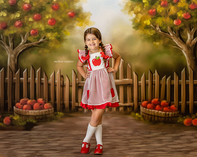 Apple Trees Autumn Photography Backdrop for Photoshoot