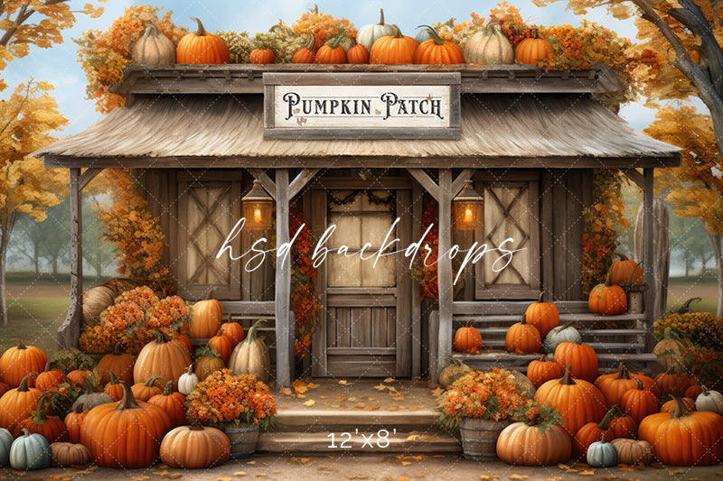 Pumpkin Patch Autumn Harvest Photography Backdrop for Pictures