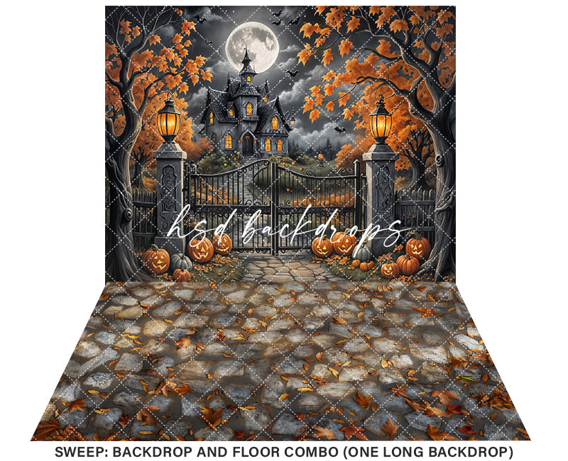 Keep Out Halloween Gate backdrop