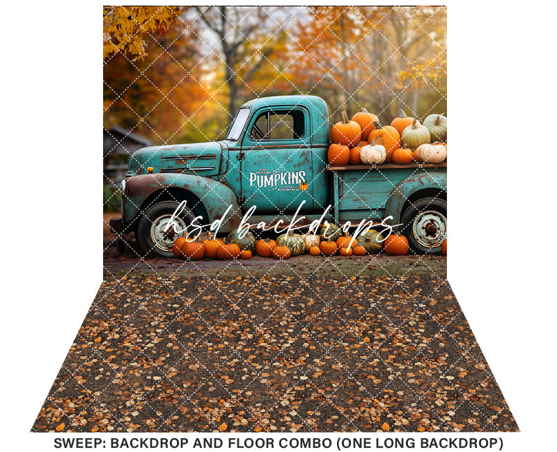 Vintage Fall Truck Scene Setter Photo Backdrop