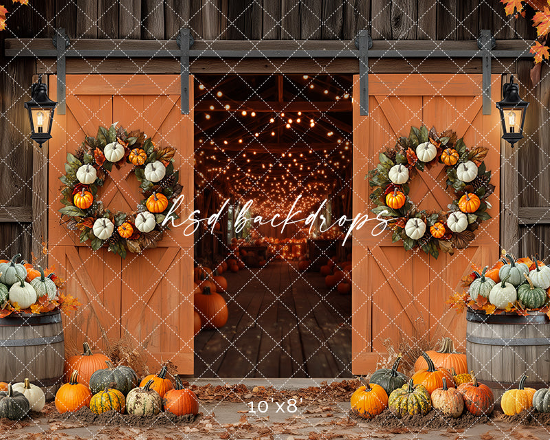 Fall Barn Doors Scene Setter Photo Backdrop